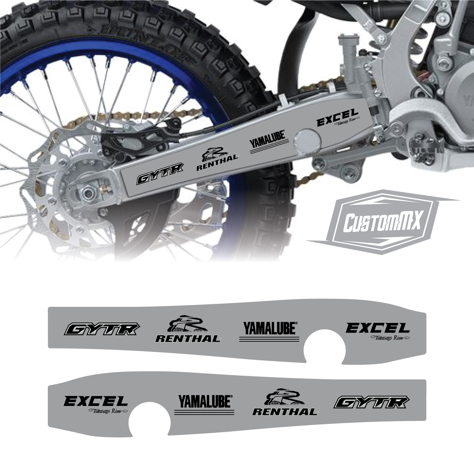 Yamaha YZ / YZF / WR / WRF Swingarm Stickers – Style 1 – Custom MX – The Home Of Semi-Custom ...