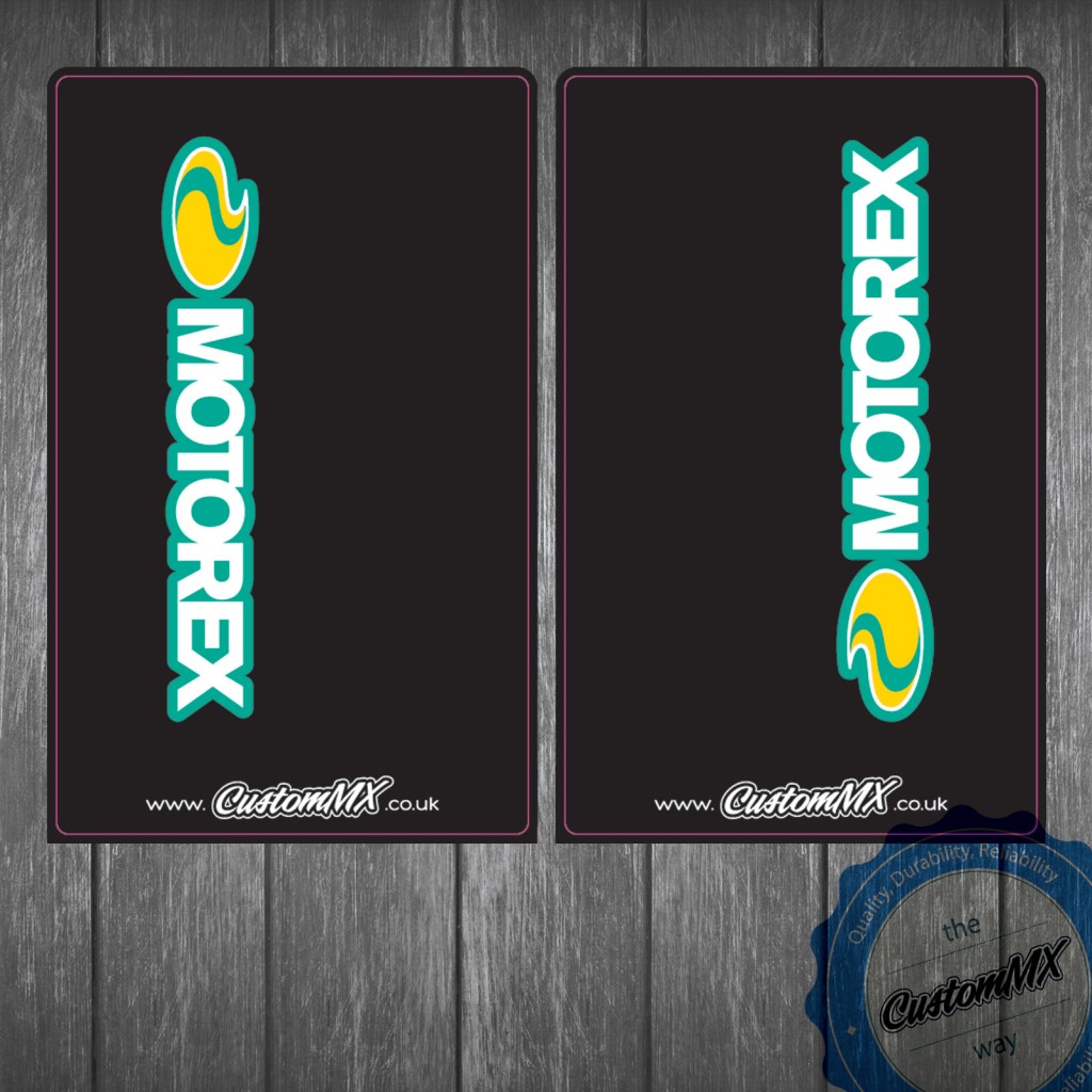 Motorex Upper Fork Decals (Black) – Custom MX – The Home Of Semi-Custom ...