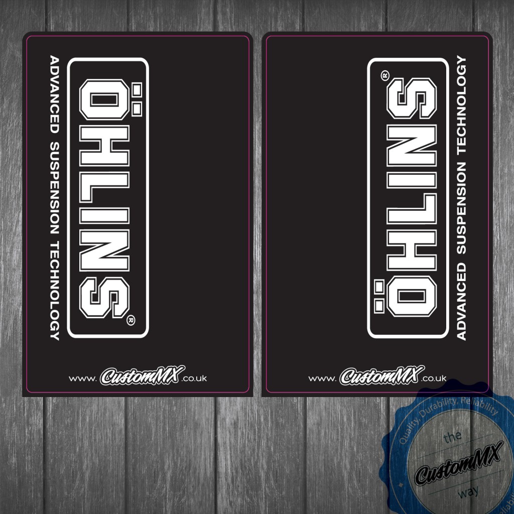 OHLINS Upper Fork Decals (Black) – Custom MX – The Home Of Semi-Custom ...