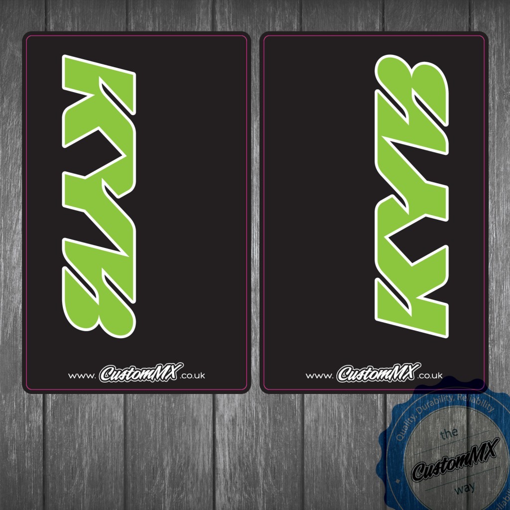 KYB Green Upper Fork Decals (Black) – Custom MX – The Home Of Semi-Custom Graphics