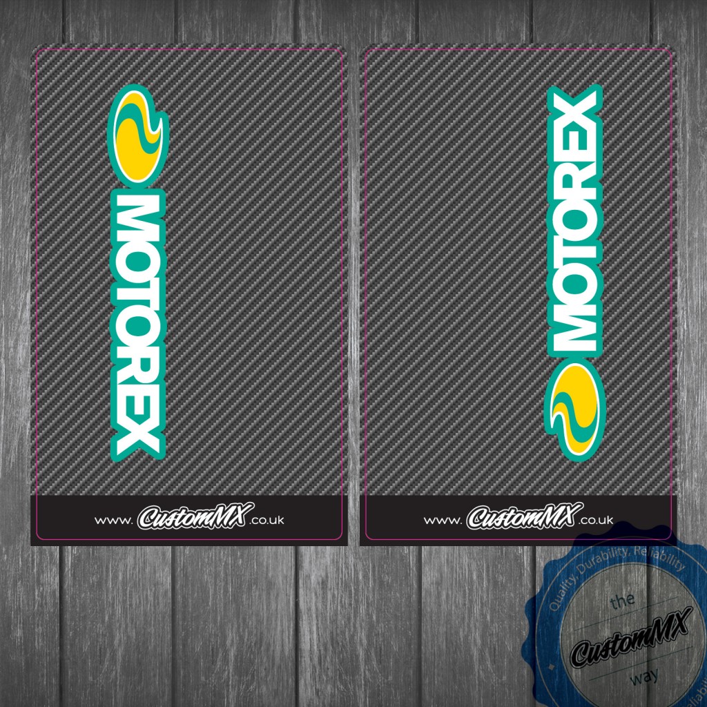 Motorex Upper Fork Decals (Carbon) – Custom MX – The Home Of Semi ...