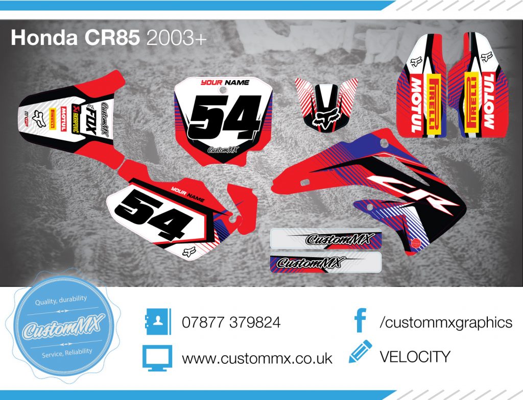 Youth – VELOCITY Series Honda CR85 Graphics Kit – Custom MX – The Home ...