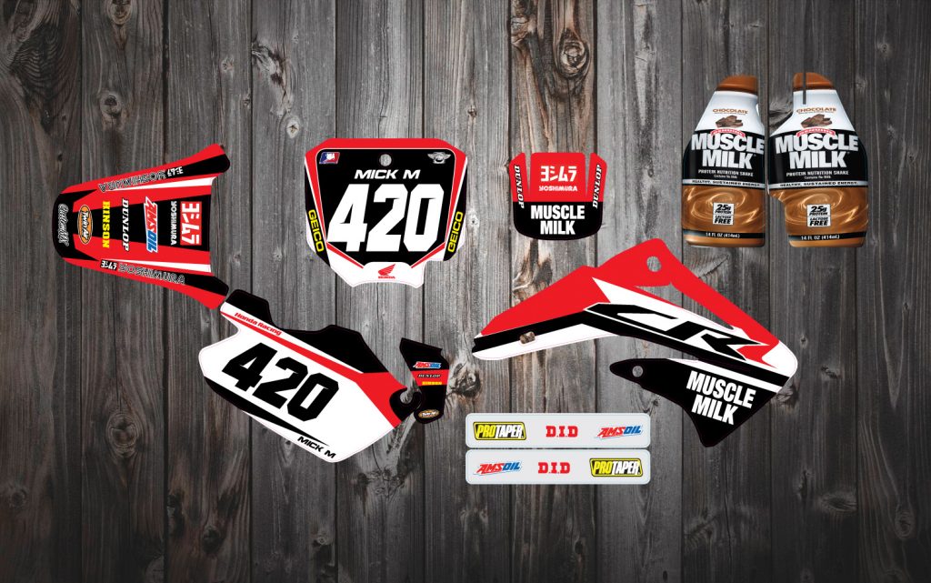 Youth – Muscle Milk Series Honda CR85 / CRF150 Graphics Kit – Custom MX ...