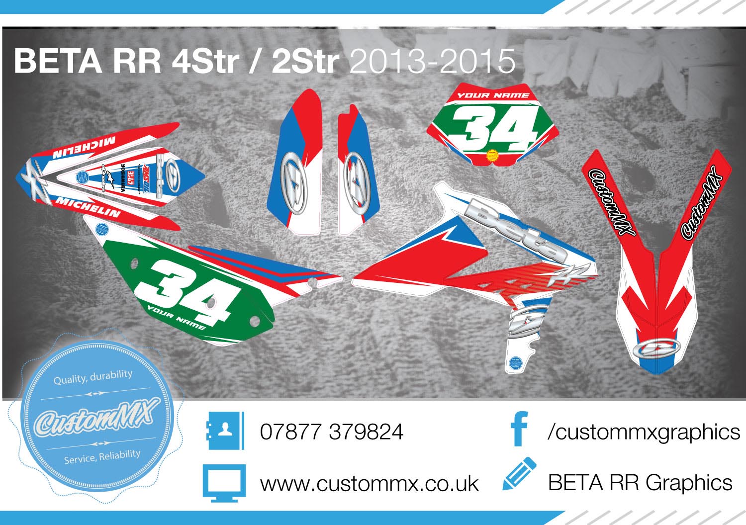 Blue Series – BETA RR Graphics Kit – Custom MX – The Home Of Semi ...