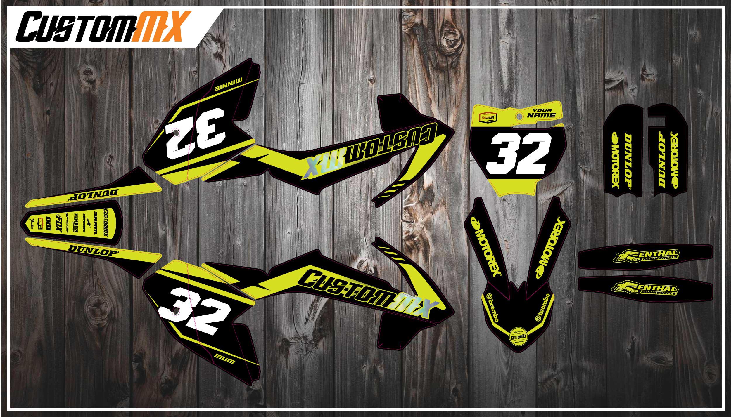 Prostock (Fluoro Yellow) Series – KTM SX65 / SX50 Graphics 02-18 ...