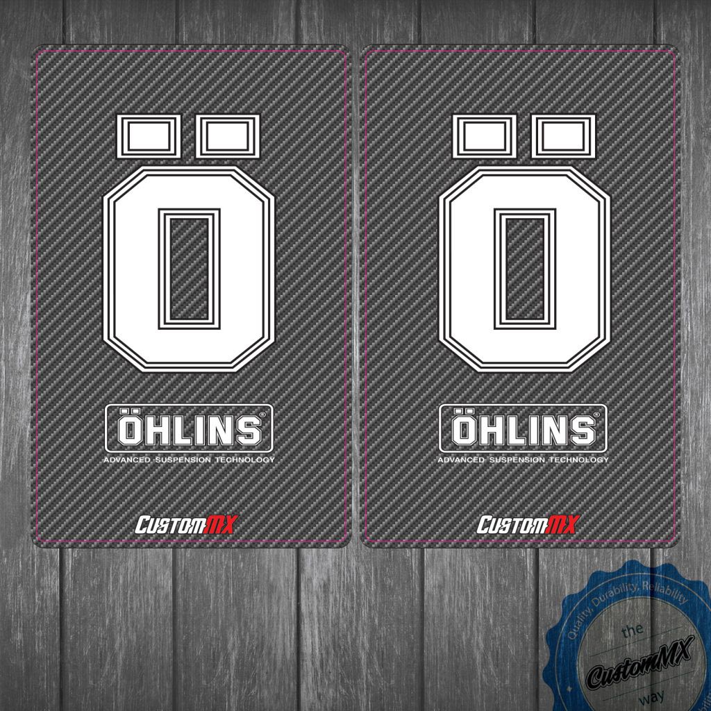 OHLINS ‘O’ Upper Fork Decals (Carbon) – Custom MX – The Home Of Semi ...