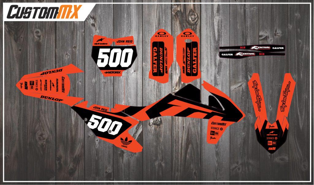 ‘FACTORY’ FLUORESCENT ORANGE SERIES – KTM SX/SXF Graphics Kit – Custom ...