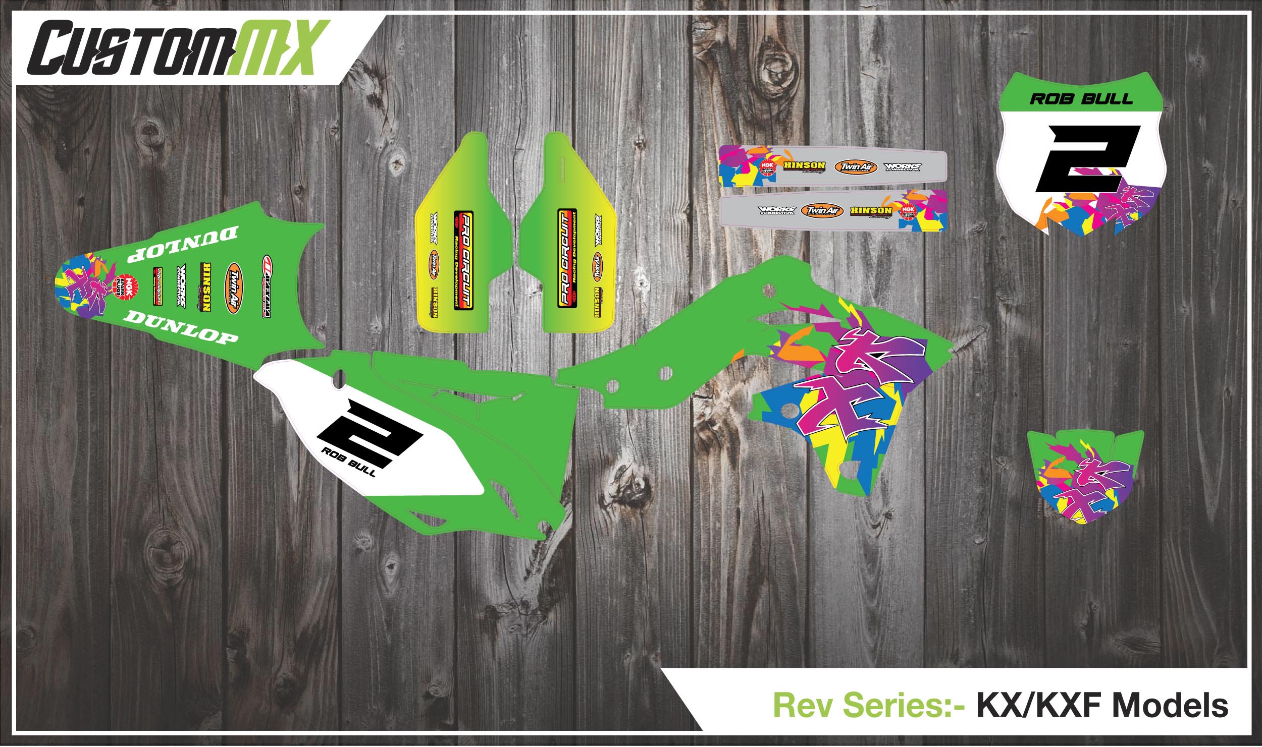 Retro – Kawasaki KX/KXF Graphics Kit – Custom MX – The Home Of Semi ...