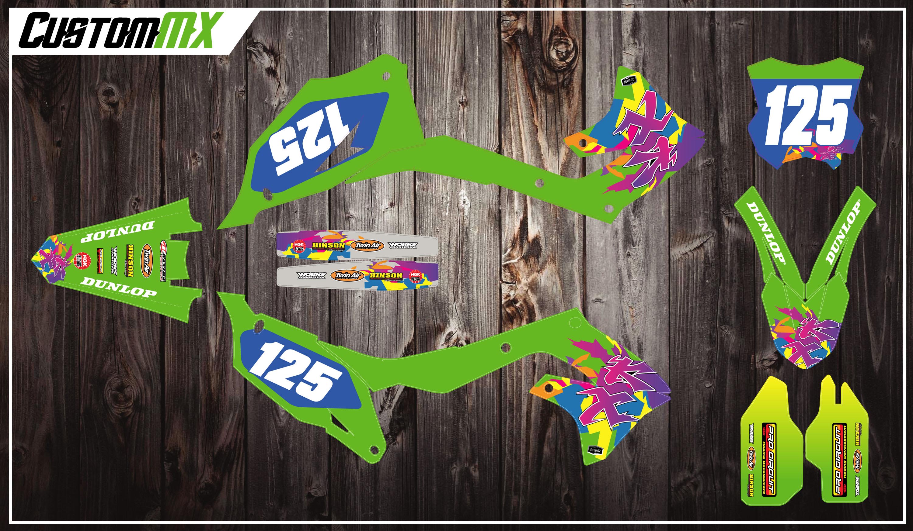 Retro – Kawasaki KX/KXF Graphics Kit – Custom MX – The Home Of Semi ...