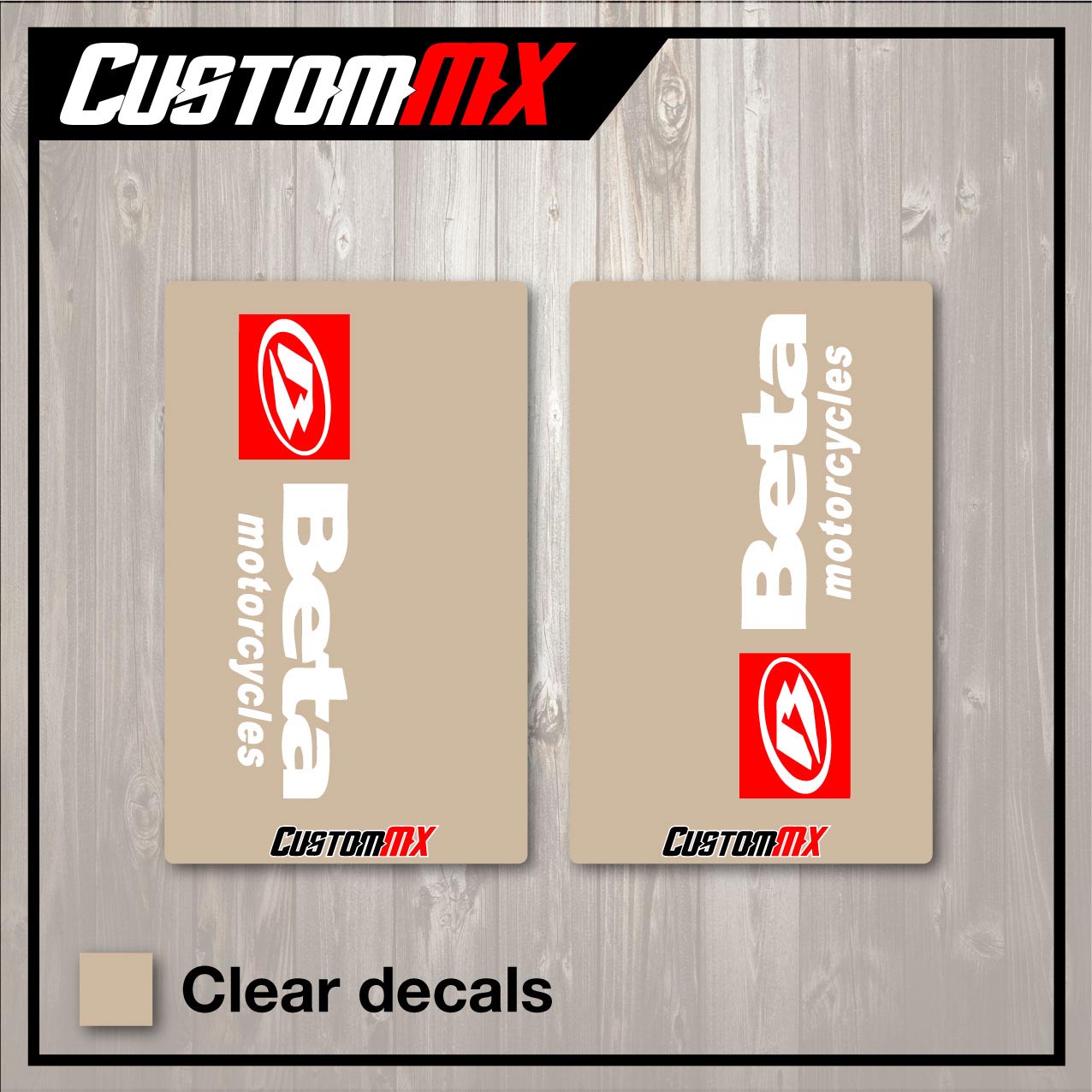 CLEAR: BETA Upper Fork Decals – Custom MX – The Home Of Semi-Custom ...
