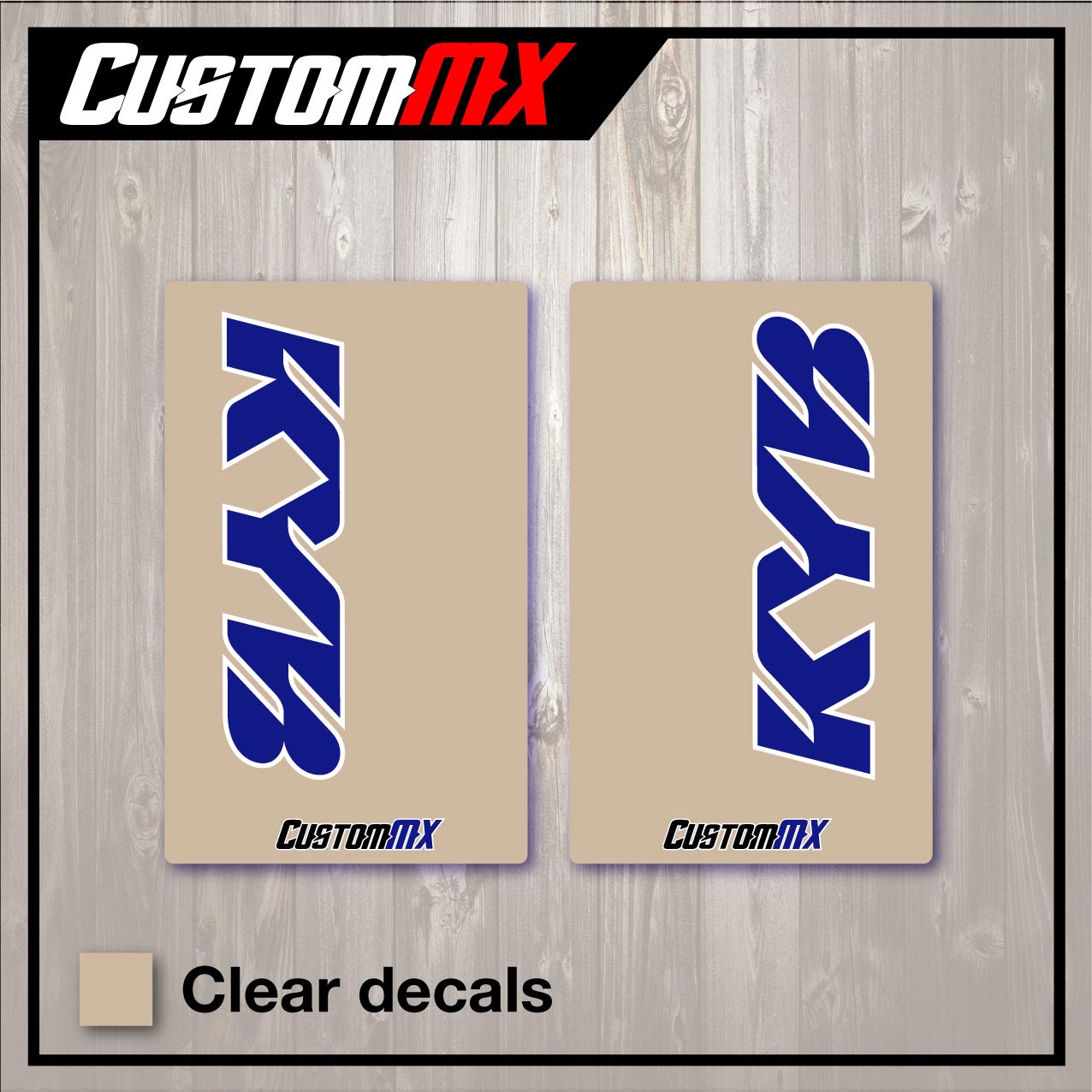 CLEAR: KYB Blue Upper Fork Decals – Custom MX – The Home Of Semi-Custom ...