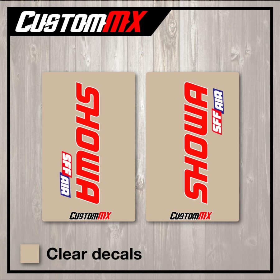 CLEAR: Showa SFF Air Upper Fork Decals – Custom MX – The Home Of Semi ...