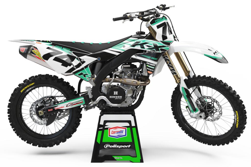 Rage Series (Teal) – Kawasaki KX/KXF Graphics Kit – Custom MX – The ...