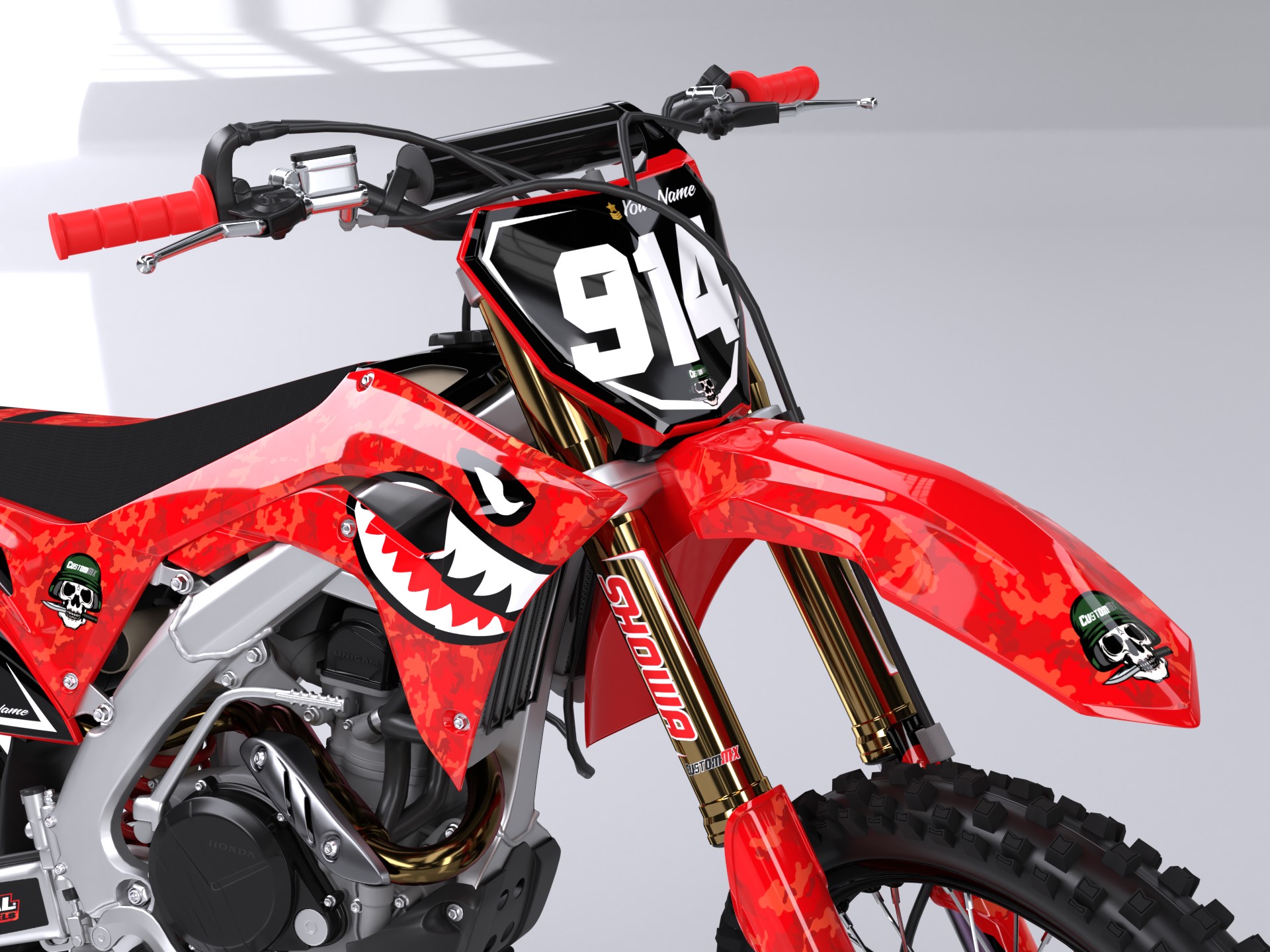 Military (Red) Series – Honda CR / CRF Graphics Kit – Custom MX – The ...