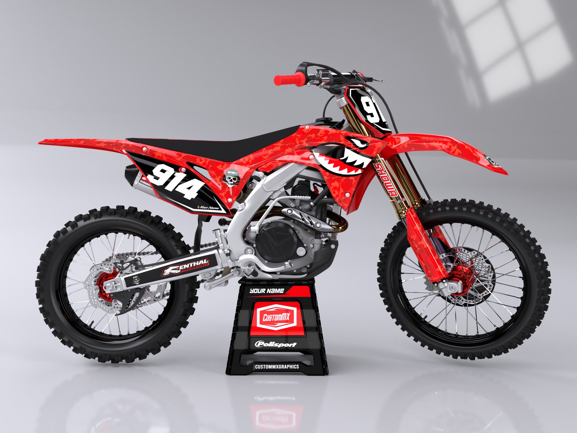 Military (Red) Series – Honda CR / CRF Graphics Kit – Custom MX – The ...