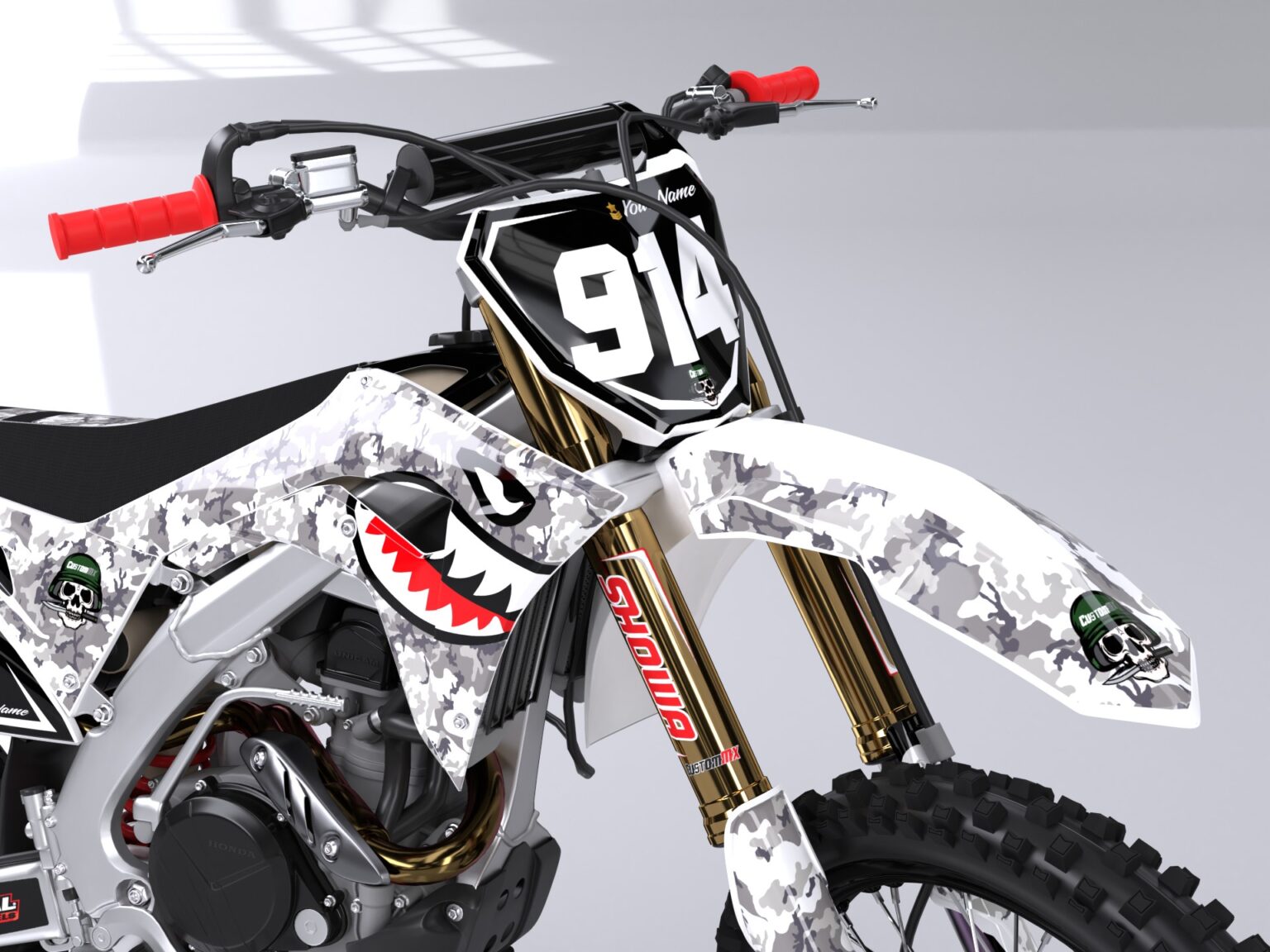 Military (White) Series – Honda CR / CRF Graphics Kit – Custom MX – The ...
