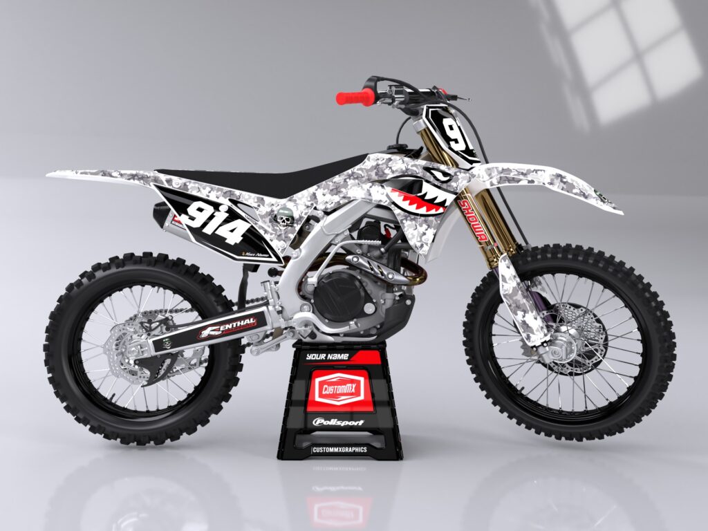 Military (White) Series – Honda CR / CRF Graphics Kit – Custom MX – The ...