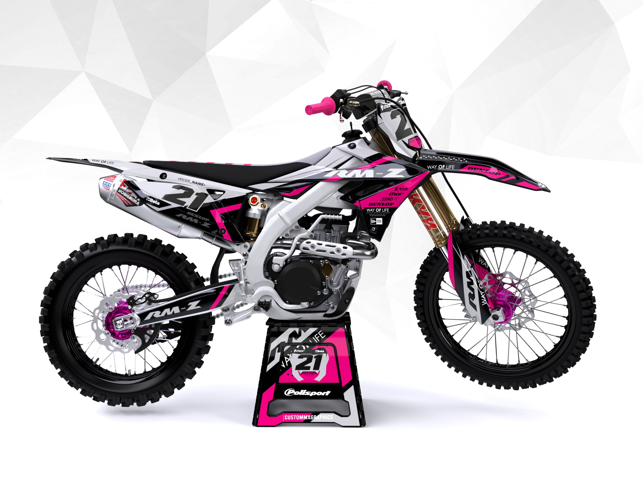 Enigma (Magenta) Series – Suzuki RM / RMZ Graphics Kit – Custom MX ...
