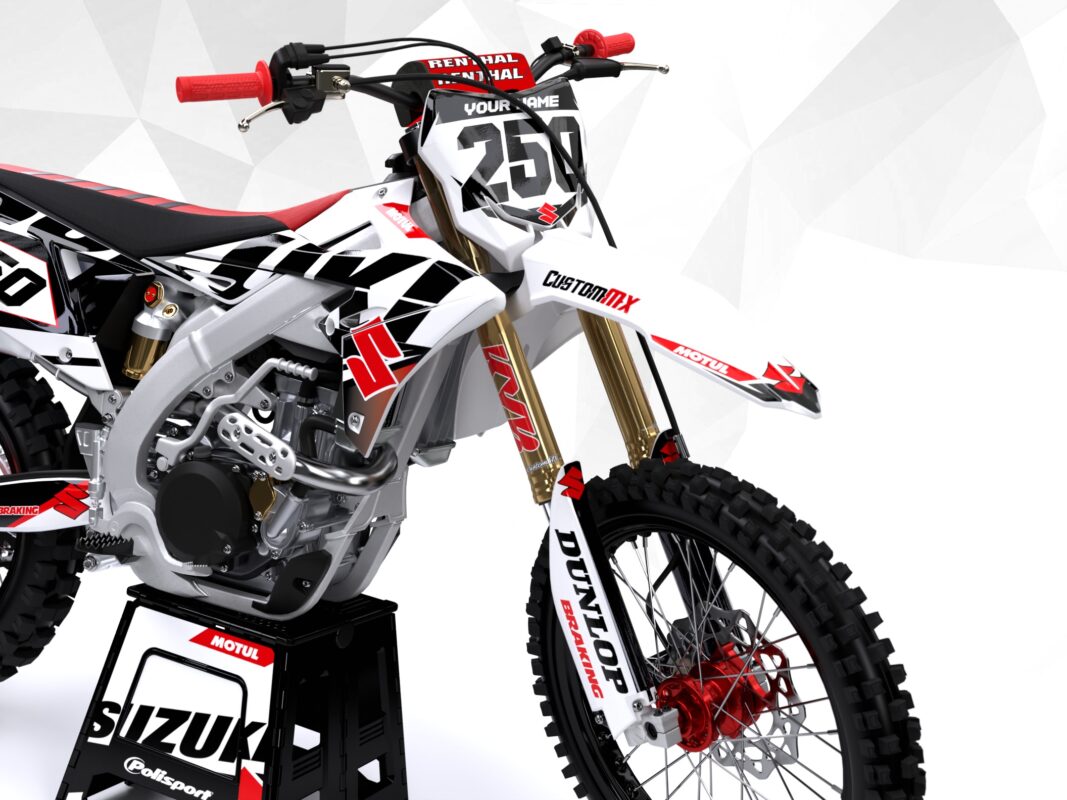 Flash (WHITE) Series – Suzuki RM / RMZ Graphics Kit – Custom MX – The ...