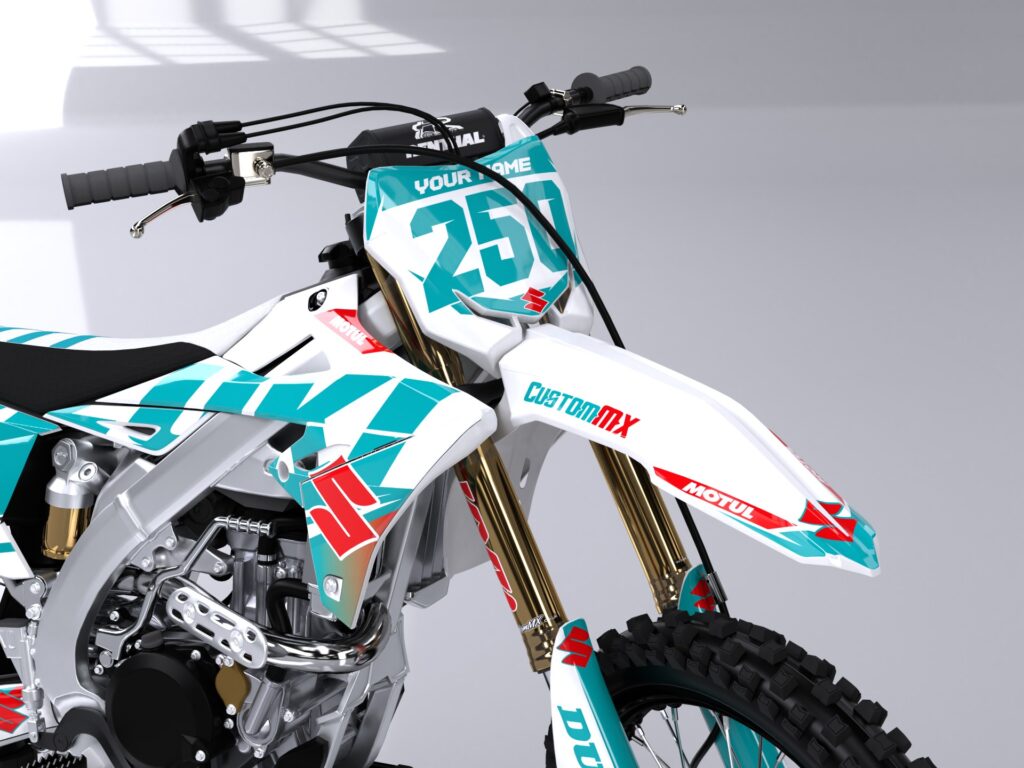 Flash (Teal) Series – Suzuki RM / RMZ Graphics Kit – Custom MX – The ...