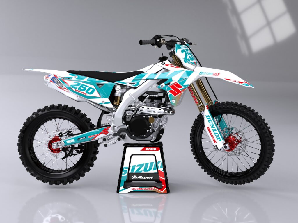 Flash (Teal) Series – Suzuki RM / RMZ Graphics Kit – Custom MX – The ...