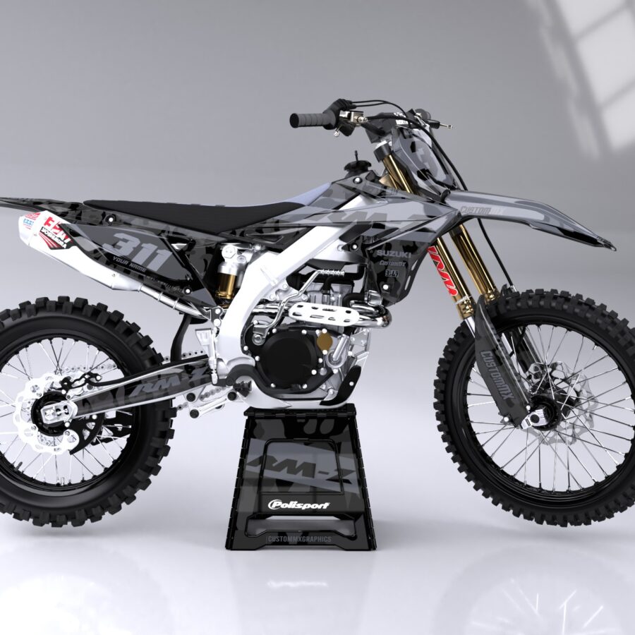 Khaki (White) Series – Suzuki RM / RMZ Graphics Kit – Custom MX – The ...