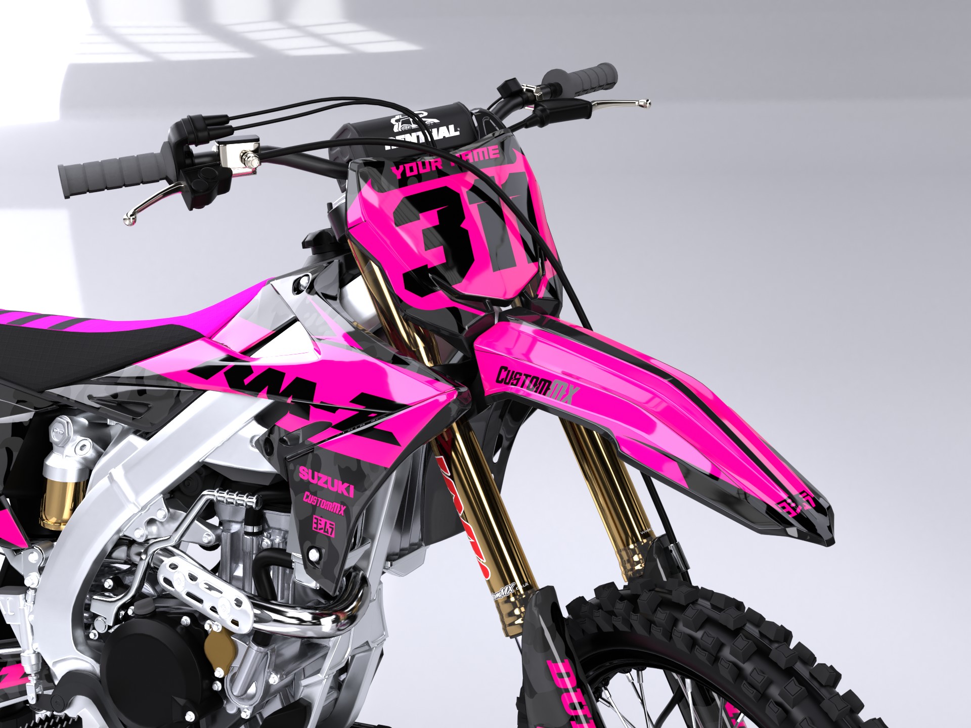 Khaki (Magenta) Series – Suzuki RM / RMZ Graphics Kit – Custom MX – The ...