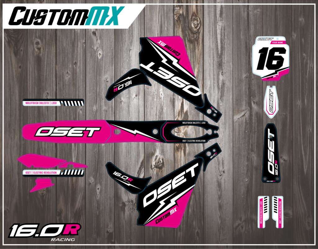 OSET 16.0 GRAPHICS KIT DECALS ELECTRIC BIKE – Custom MX – The Home Of Semi-Custom Graphics