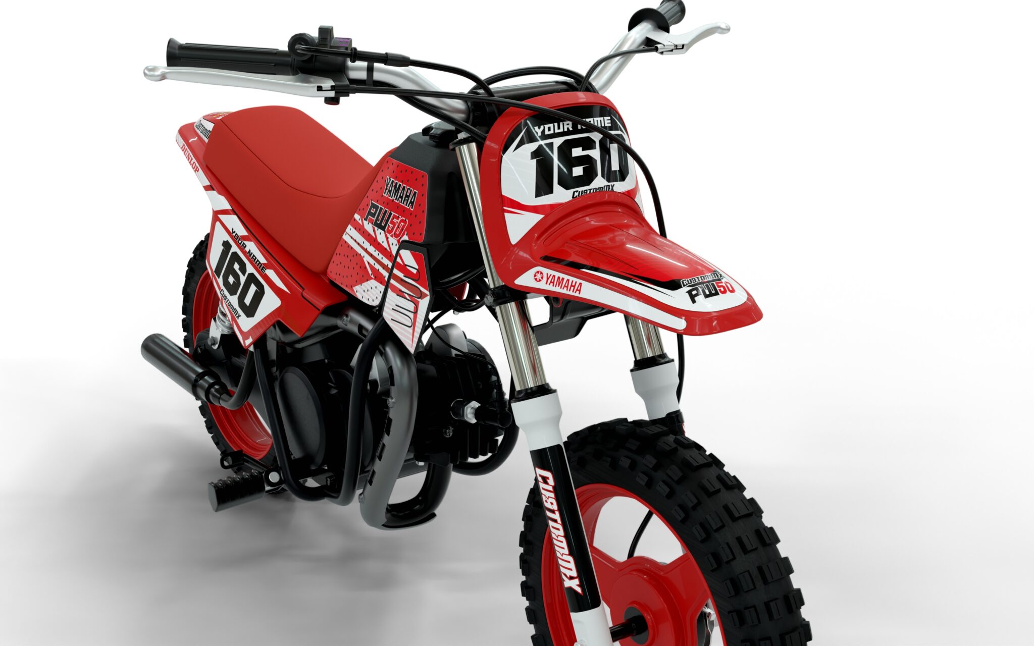 Factory Red- PW50 GRAPHIC KIT 1981-2023 PEEWEE PW 50 GRAPHICS DECAL KIT ...