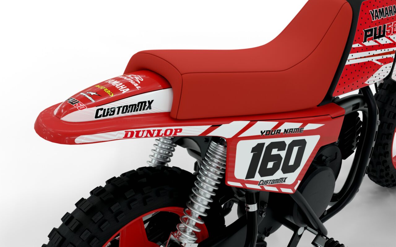 Factory Red- PW50 GRAPHIC KIT 1981-2023 PEEWEE PW 50 GRAPHICS DECAL KIT ...