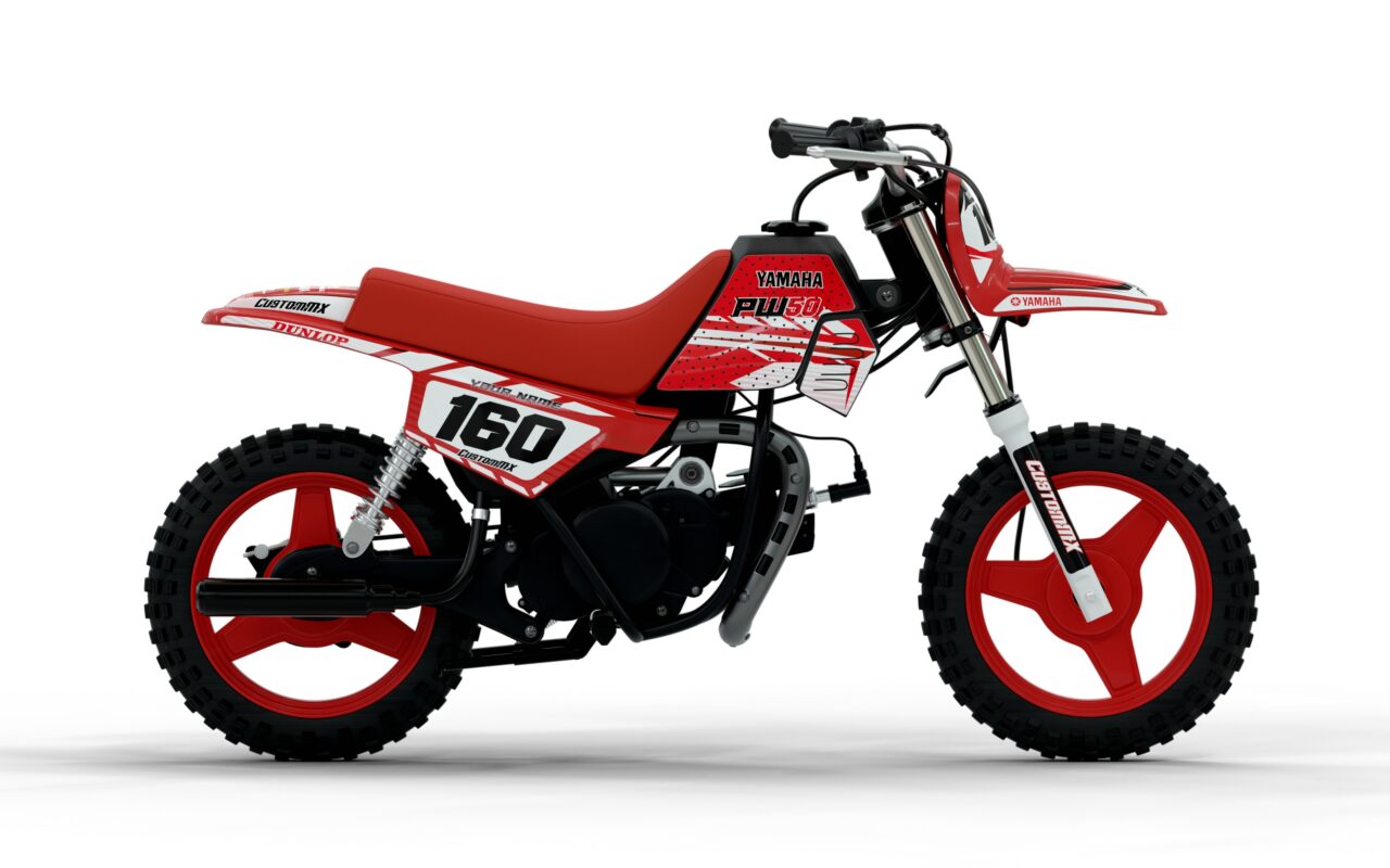 Factory Red- PW50 GRAPHIC KIT 1981-2023 PEEWEE PW 50 GRAPHICS DECAL KIT ...