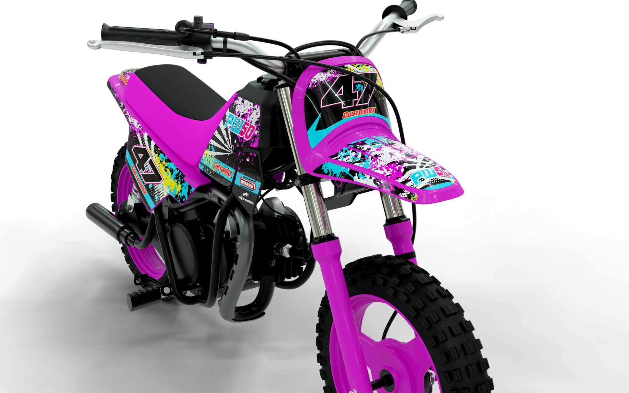 Splatter- PW50 GRAPHIC KIT 1981-2023 PEEWEE PW 50 GRAPHICS DECAL KIT ...