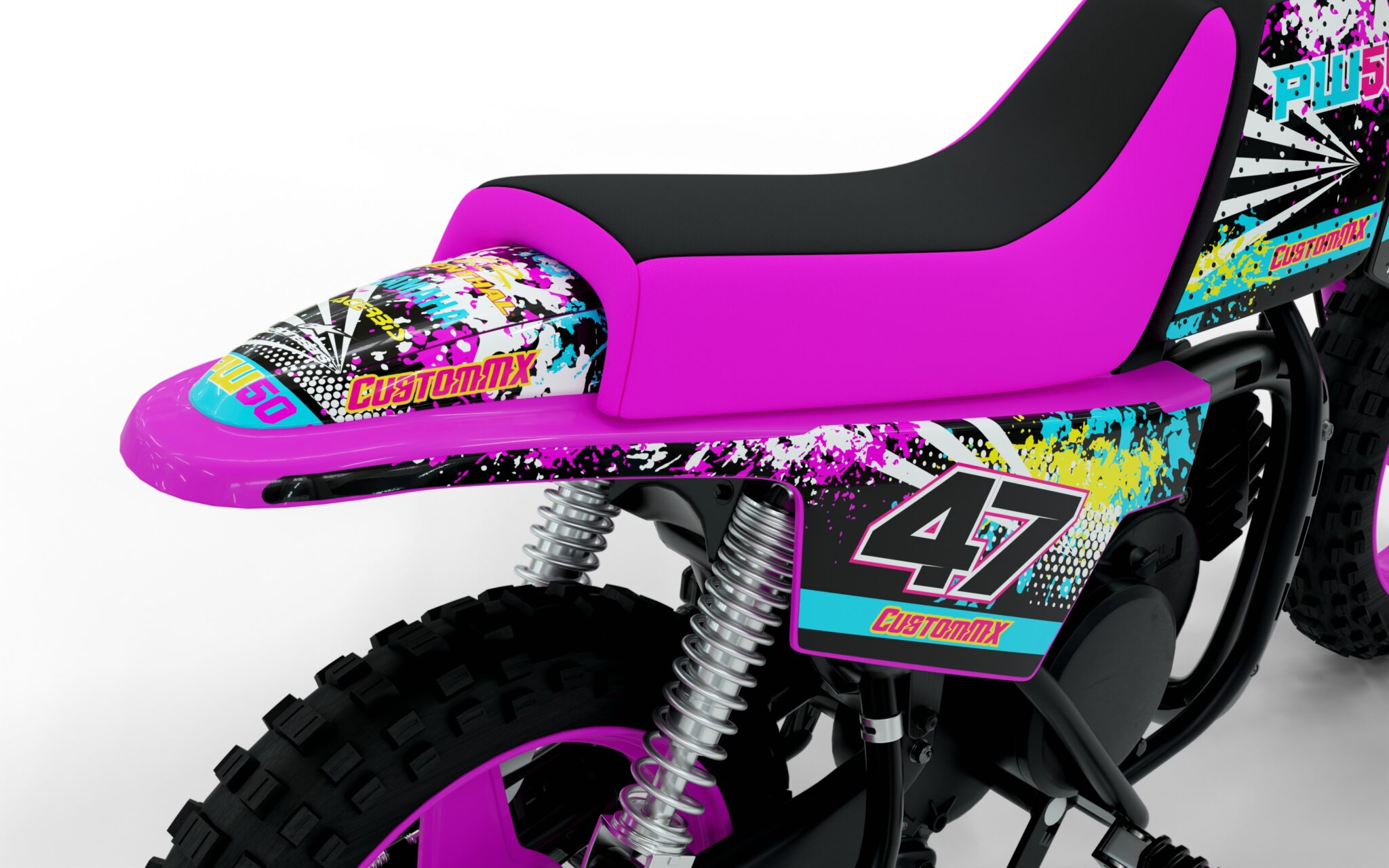 Splatter- PW50 GRAPHIC KIT 1981-2023 PEEWEE PW 50 GRAPHICS DECAL KIT ...