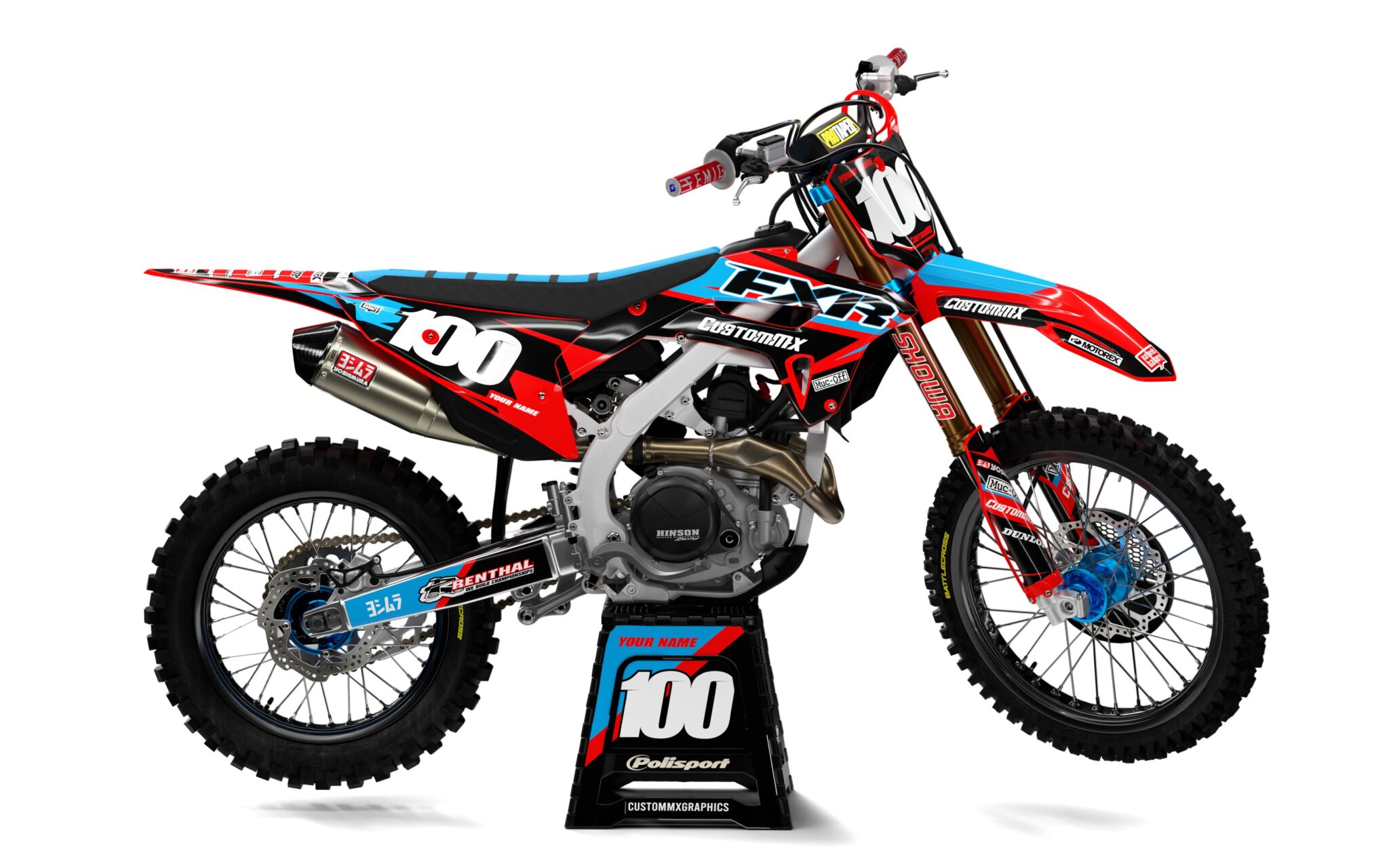 Chemical (Blue) Series – Honda CR / CRF Graphics Kit – Custom MX – The ...